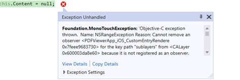 Nsrangeexception While Leaving Content Page Containing Custom Entry