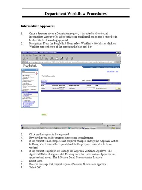 Dept Workflow Procedures Pdf