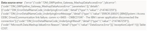 error when trying to refresh data from db2 microsoft fabric community