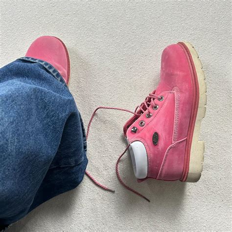 Lugz Pink Leather Boots Size Us Womens 9 Sku Depop