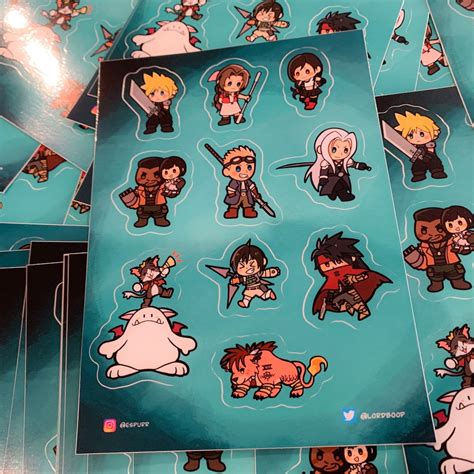 Ffvii Rebirth Sticker Page Etsy