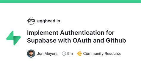Implement Authentication For Supabase With Oauth And Github