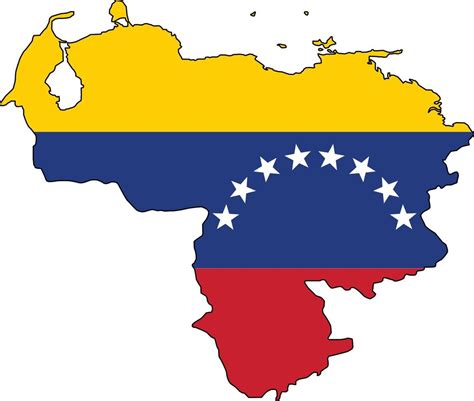 Venezuela Mapa Icono De La Bandera Nacional Sobre Fondo Blanco Estilo