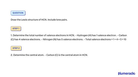 Solved Draw The Lewis Structure Of Hcn Include Lone Pairs