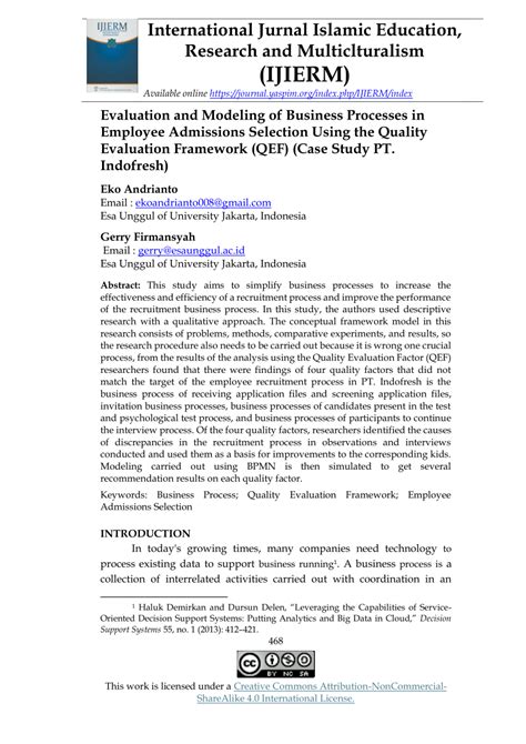 Pdf Evaluation And Modeling Of Business Processes In Employee