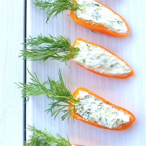 Mini Carrot Peppers Stuffed W Herb Cream Cheese Bite Sized Kitchen