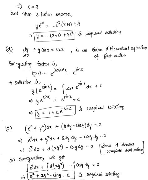 [solved] 2 Solve The Following Differential Equations A Dx Sec T Sec Course Hero