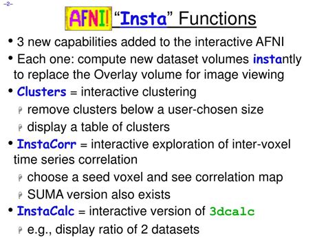 ppt instant analyses in afni and suma clusters and correlations powerpoint presentation id