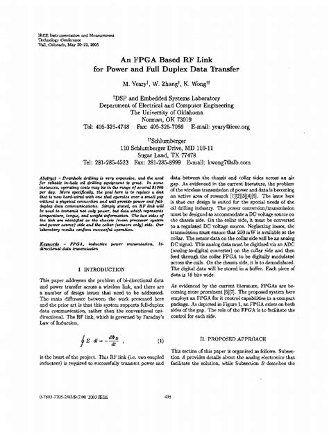 An Fpga Based Rf Link For Power And Full Duplex Data Transfer Ieee