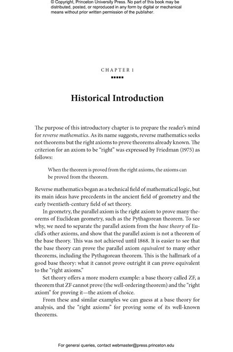 Reverse Mathematics Princeton University Press