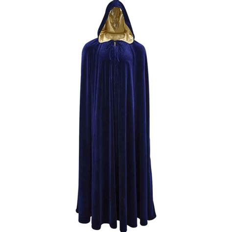 Long Velvet Cloak With Hood