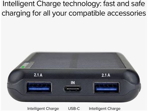 Powerbank Sbs Solar Fastcharge 10000 Mah Usb Usb C Preto