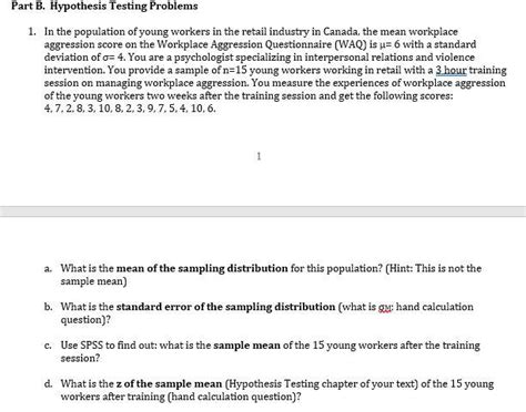 Solved Part B Hypothesis Testing Problems In The Chegg