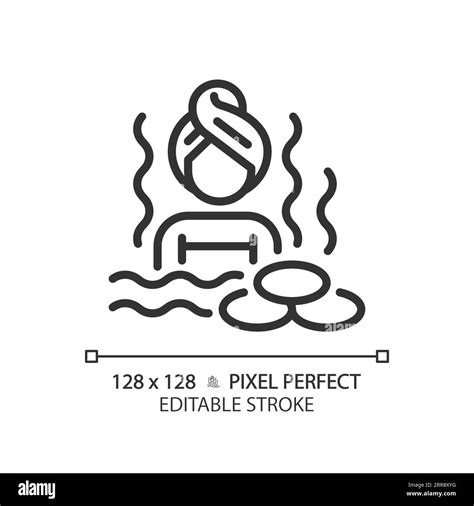 2d Customizable Hot Water Bath Black Linear Icon Stock Vector Image And Art Alamy