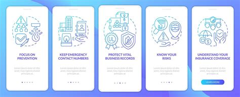 Emergency Preparedness For Business Blue Gradient Onboarding Mobile App Screen Walkthrough 5