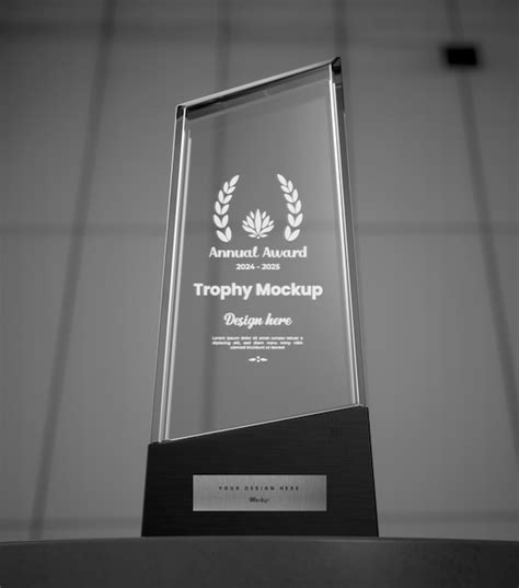 Glass Trophy Mockup Design Premium Psd