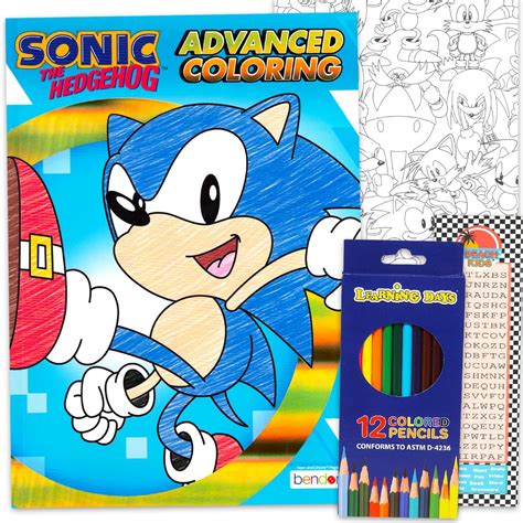 Sonic The Hedgehog Advanced Coloring Book Set For Teens