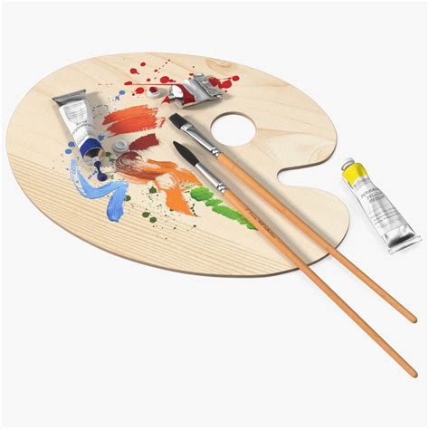 Paint Palette With Williamsburg Oil Paint 3d Model 33 3ds Blend