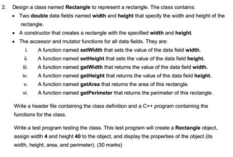 Solved Design A Class Named Rectangle To Represent A
