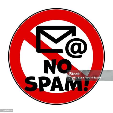 스팸 이메일 기호 및 텍스트가 있는 금지 기호가 없습니다 벡터 뉴스레터에 대한 스톡 벡터 아트 및 기타 이미지 뉴스레터 안전 0명 Istock