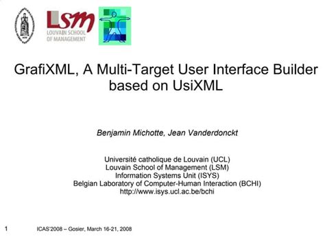 Grafixml A Multi Target User Interface Builder Based On Usixml Ppt
