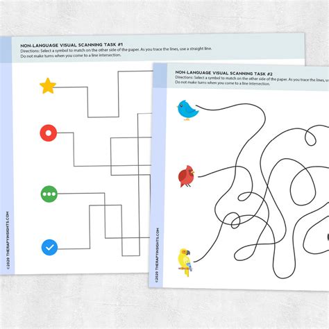Non Language Visual Scanning Tasks Adult And Pediatric Printable