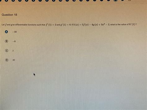 [ap Calculus Ab Derivatives] Can Anyone Walk Through How To Solve This With Me I Got 13 Which