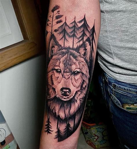 Realistic Lone Wolf Tattoo