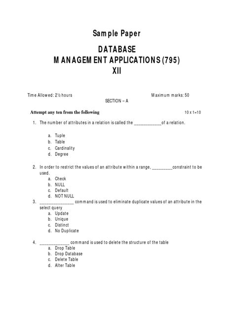 795 Database Management Applications Sqp Pdf Databases Computing