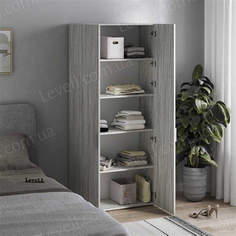 Шафа шкаф з полицями в спальню прихожу офіс на балкон колір БЕТОН 2 879 грн Меблі для