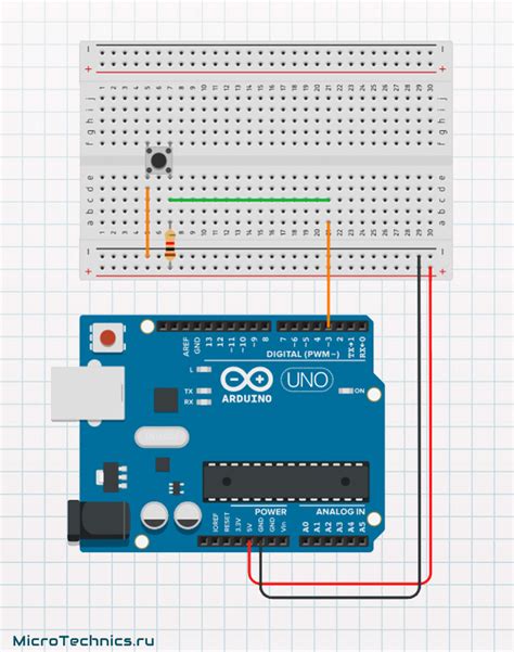 Схема подключения кнопки ардуино