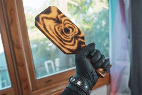 Scorched Pine Bdsm Spanking Paddle Handmade Flogging Impact Play