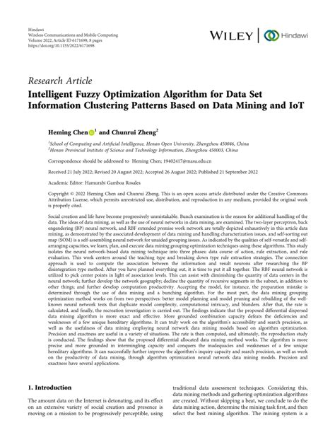 Pdf Intelligent Fuzzy Optimization Algorithm For Data Set Information
