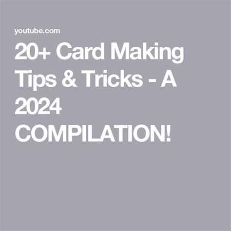 20 Card Making Tips Tricks A 2024 COMPILATION In 2025 Card