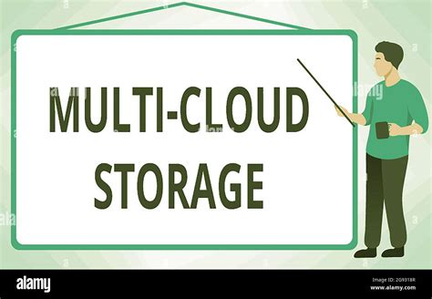 Sign Displaying Multi Cloud Storage Business Overview Use Of Multiple Cloud Computing And