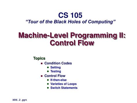 Ppt Machine Level Programming Ii Control Flow Powerpoint Presentation Id638916