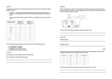 Analyse Experiment Questions Question 1 An Experiment Was Conducted