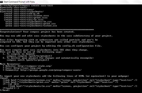 Sass Installation Compass Setup Creating Your First Application And