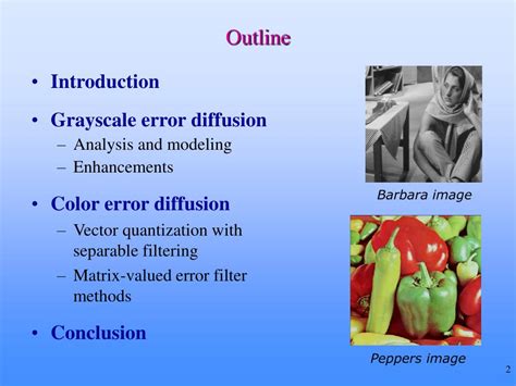 Ppt Error Diffusion Halftoning Methods For Image Display Powerpoint