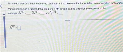 Solved Fill In Each Blank So That The Resulting Statement Is