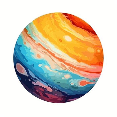 Premium Ai Image Jupiter Solar System Fantasy Graphical Style On White Background Watercolor