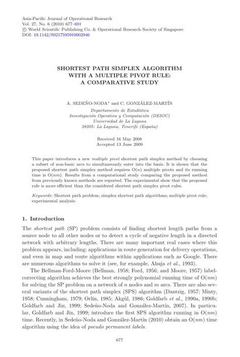 Pdf Shortest Path Simplex Algorithm Dokumentips