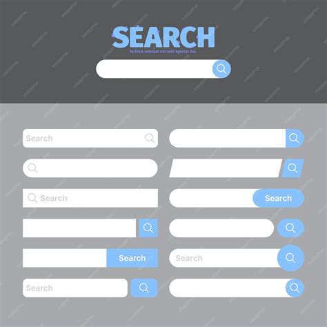 Premium Vector Search Bar Website Ui Elements Rectangle Input Text Boxes With Cursor Web