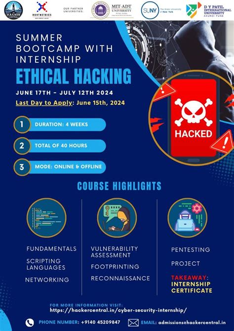 cybersecurity ethicalhacking bootcamp summerinternship… hacker