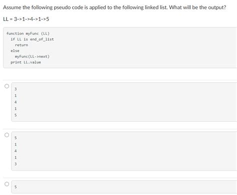 solved assume the following pseudo code is applied to the