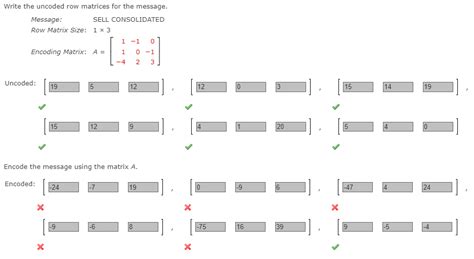 solved write the uncoded row matrices for the message