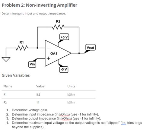 Solved Problem Non Inverting Amplifier Determine Gain Chegg