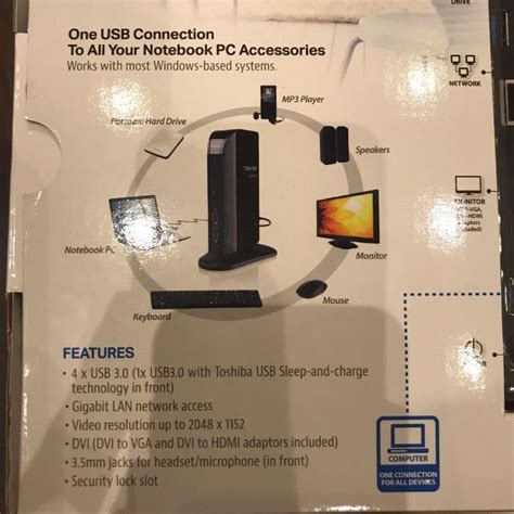 Toshiba BNIB New Dynadock V3 0 USB Docking Station Computers Tech Parts Accessories