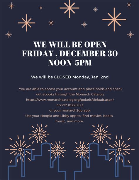 New Year Closed Date Theresa Public Library