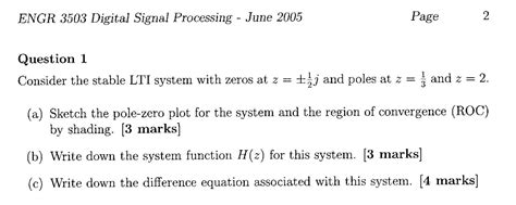 pole zero plot for a lti system